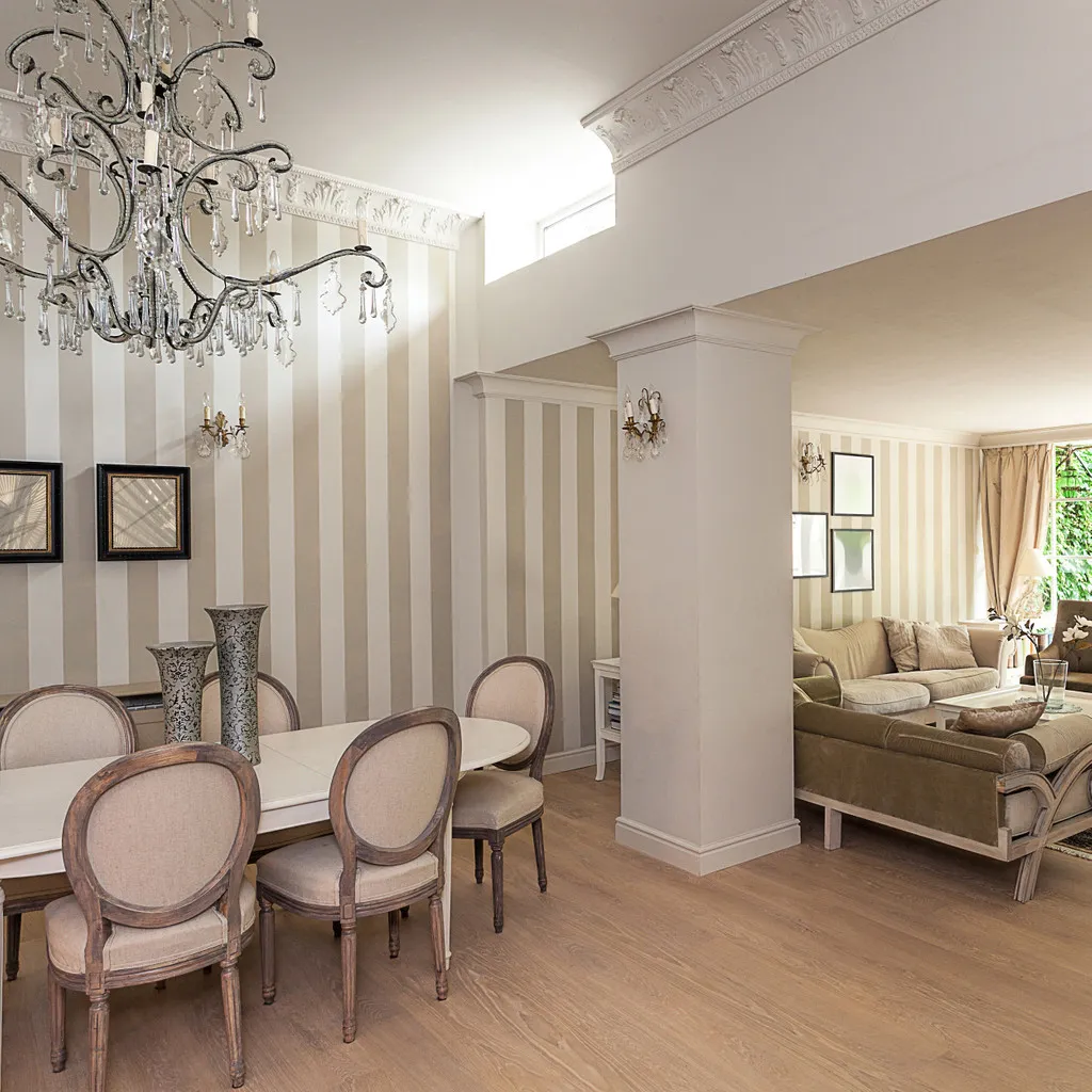 Tapeta w Paski Szare Białe Pionowe 10 cm • sklep Dekoori